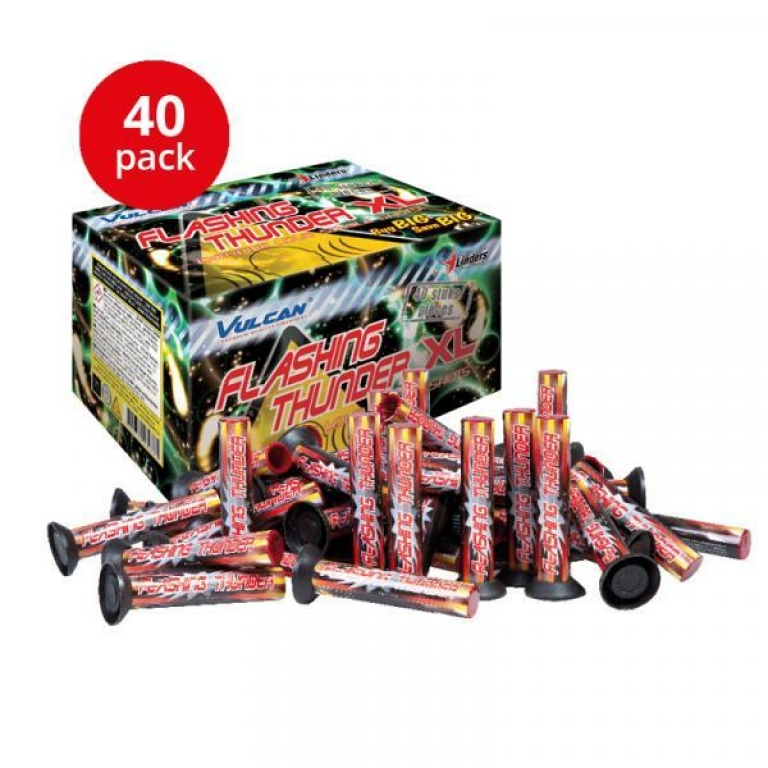 Flashing Thunder 40-pack | Köpa fyrverkerier Stockholm